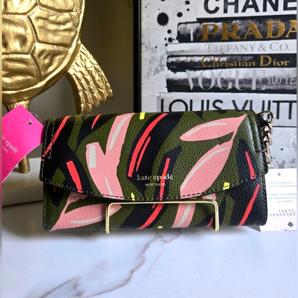 kate spade | Bags | Kate Spade Eva Modern Feather Wallet On A Chain ...